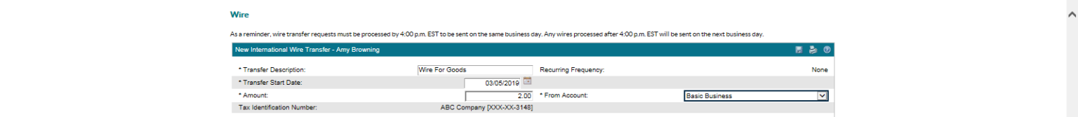 International Wire User Guide — Fidelity Bank