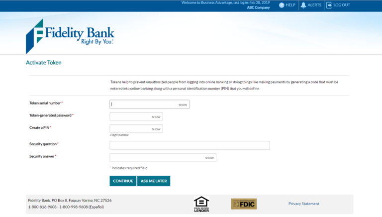 Business Advantage User Guide — Fidelity Bank